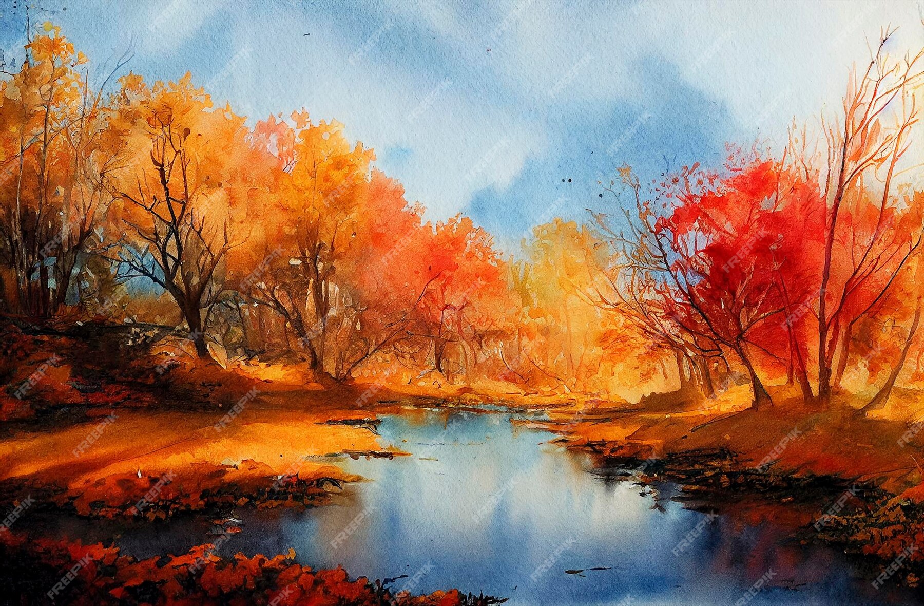 ¿Cómo hacer acuarelas de paisajes otoñales?